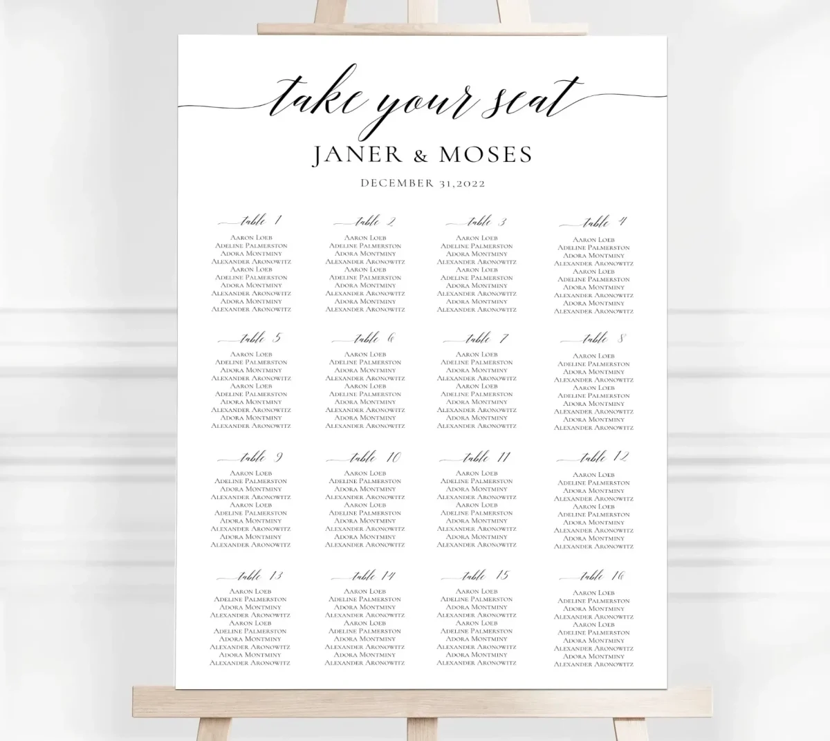 Basic Wedding Seating Plan: Personalized Elegance For Your Celebration