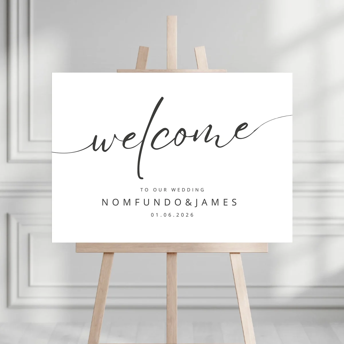 Minimalist Calligraphy Wedding Welcome Sign